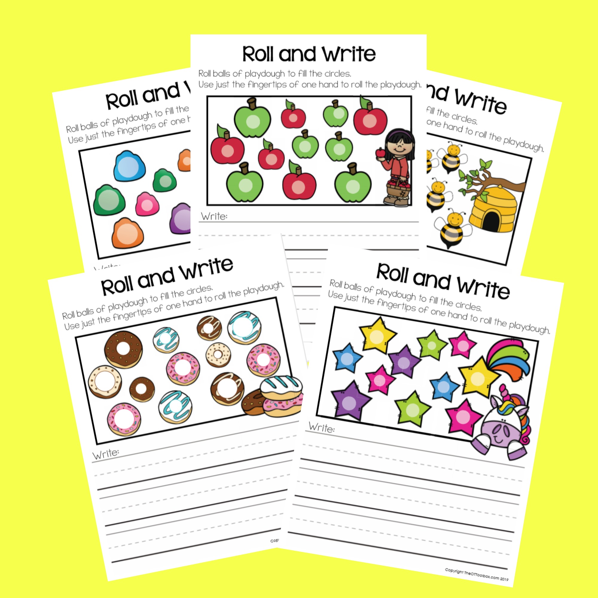 Roll and Write Play Dough Mat Bundle - The OT Toolbox