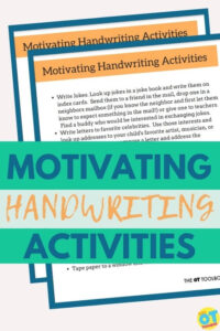 Writing Activities for Reluctant Writers - The OT Toolbox