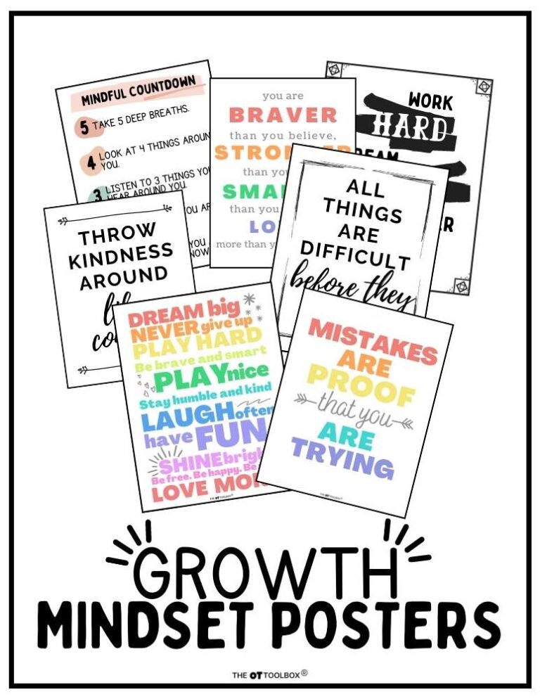 Growth Mindset Posters - The OT Toolbox