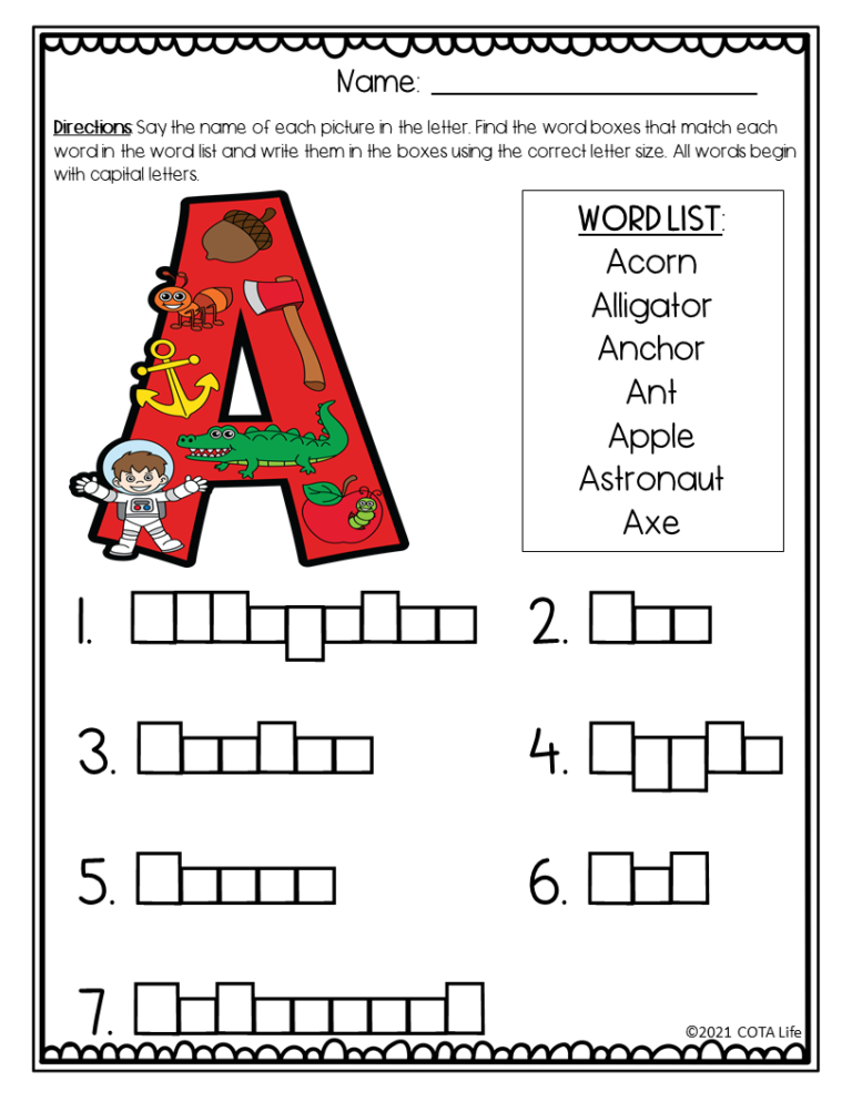 Tall, Small, and Fall Letters: A to Z Size Handwriting SET TWO - The OT ...