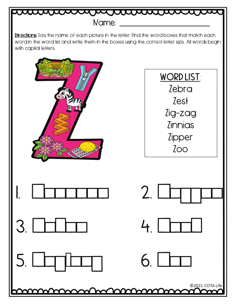 Tall, Small, and Fall Letters: A to Z Size Handwriting SET TWO - The OT ...