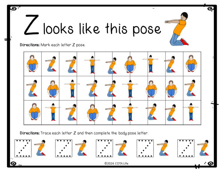 Alphabet Pose Hunt and Write - The OT Toolbox