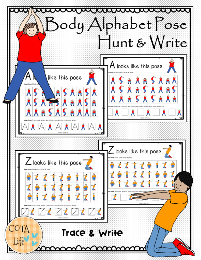 Alphabet Pose Hunt and Write - The OT Toolbox
