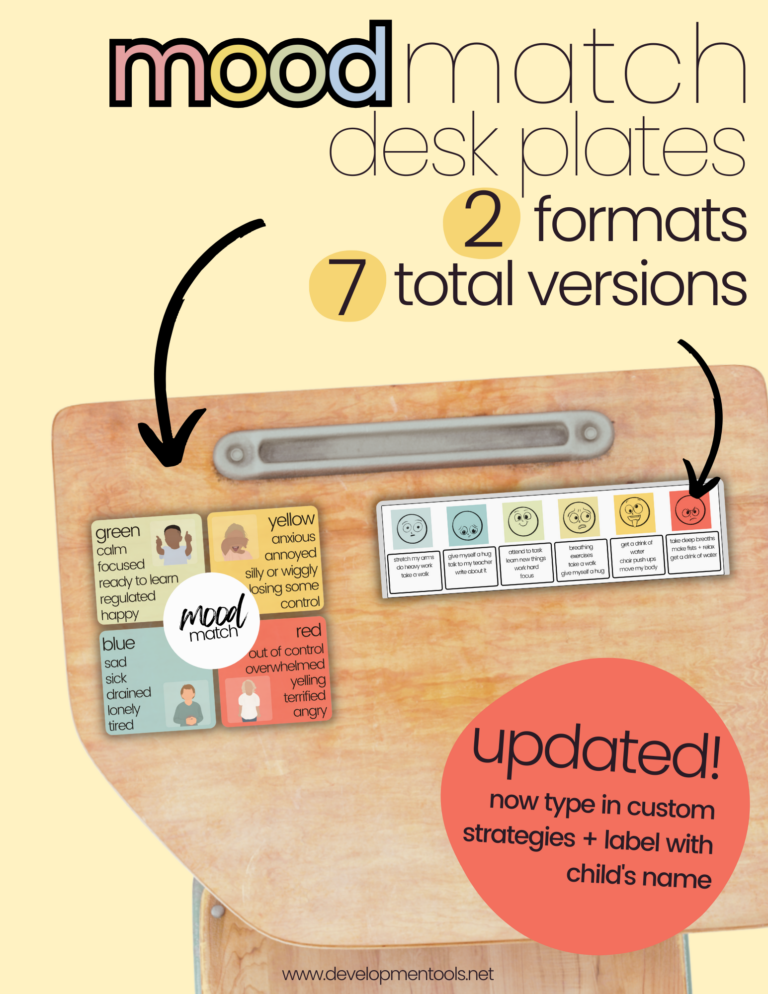 Mood Match Self Regulation Desk Plate - The OT Toolbox