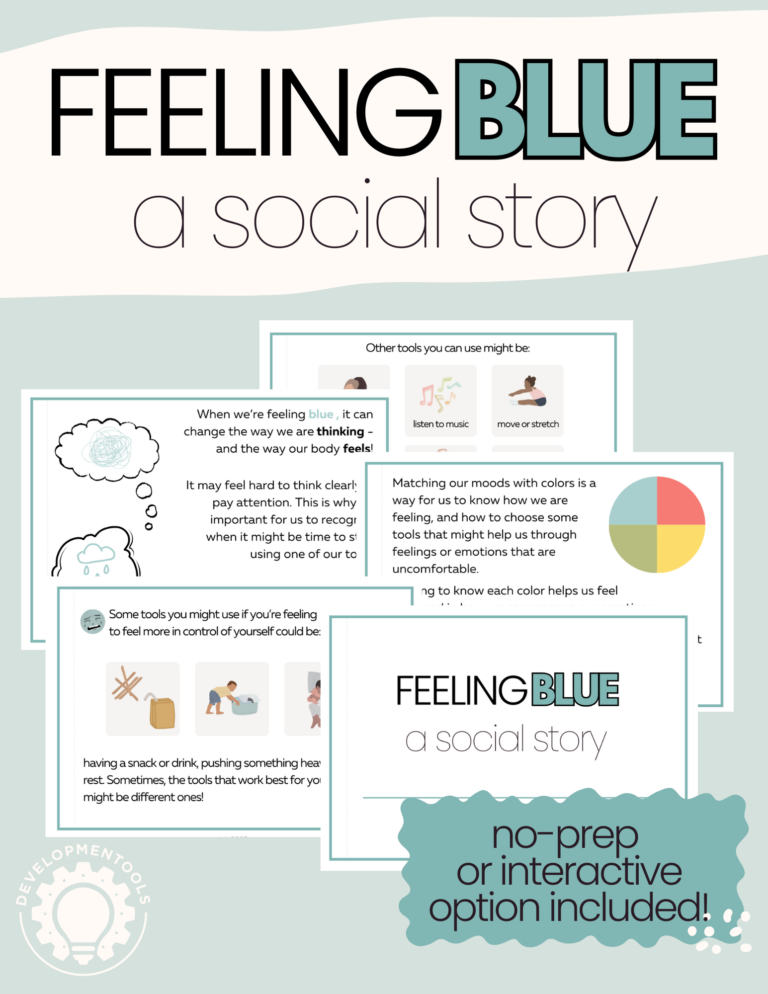 Feeling Blue Social Story for Self Regulation Mood Match - The OT Toolbox