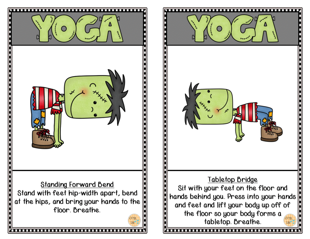 Frankenstein Yoga Pose Cards - The OT Toolbox