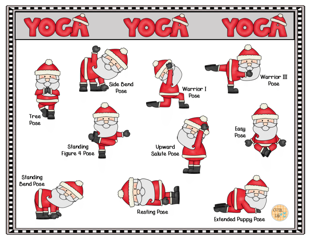 Santa Claus Yoga Pose Cards - The OT Toolbox