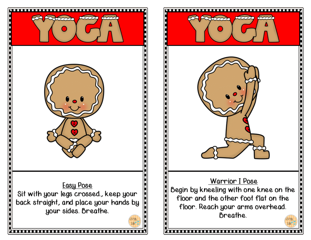 Gingerbread Man Yoga Pose Cards - The OT Toolbox