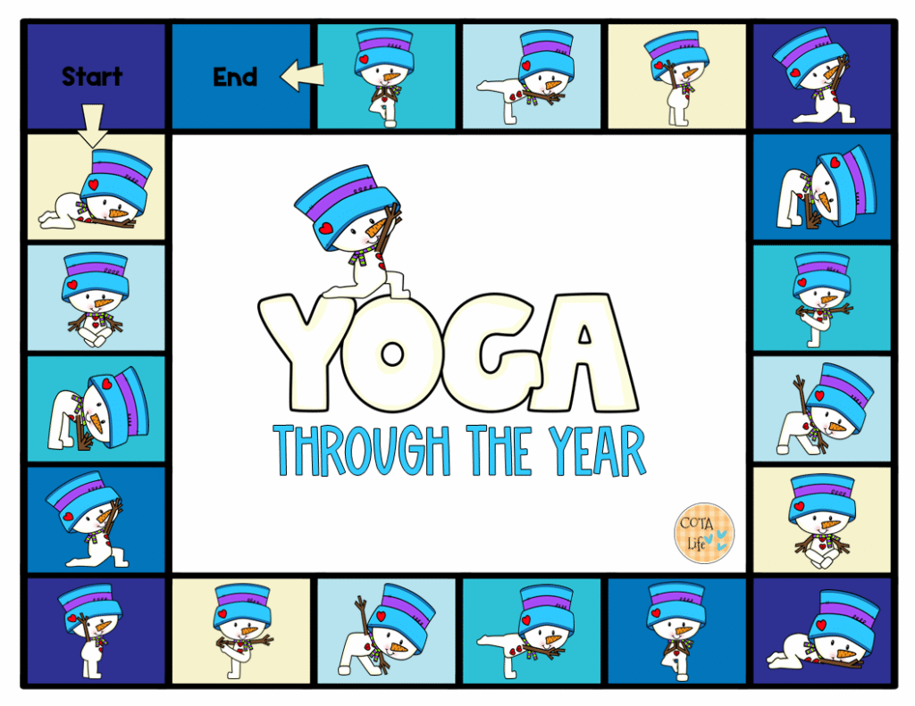 Monthly Themed Yoga Pose Game Boards - The OT Toolbox