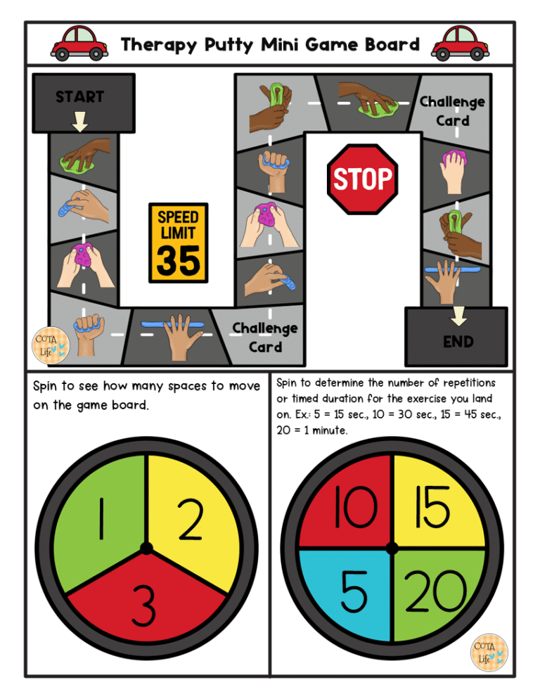 Therapy Putty Mini Game Boards - The OT Toolbox