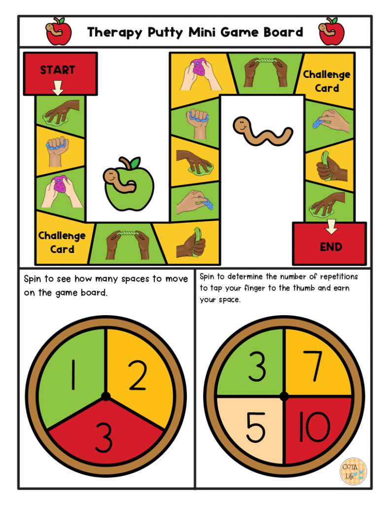 Therapy Putty Mini Game Boards - The OT Toolbox