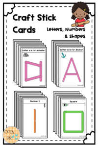 Craft Stick Letter, Number & Shape Cards - The OT Toolbox