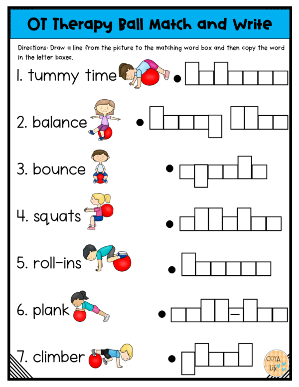 OT Letter Size Match & Write | Handwriting - The OT Toolbox