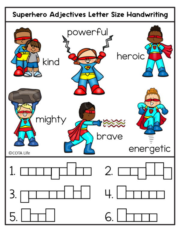 Superhero Writing Squad | Letter Size Handwriting - The OT Toolbox
