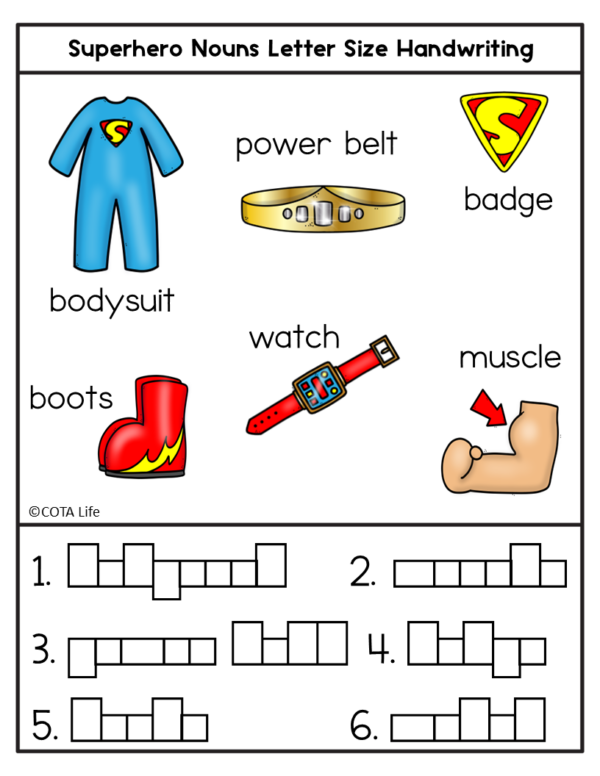 Superhero Writing Squad | Letter Size Handwriting - The OT Toolbox