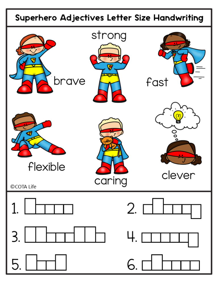 Superhero Writing Squad | Letter Size Handwriting - The OT Toolbox