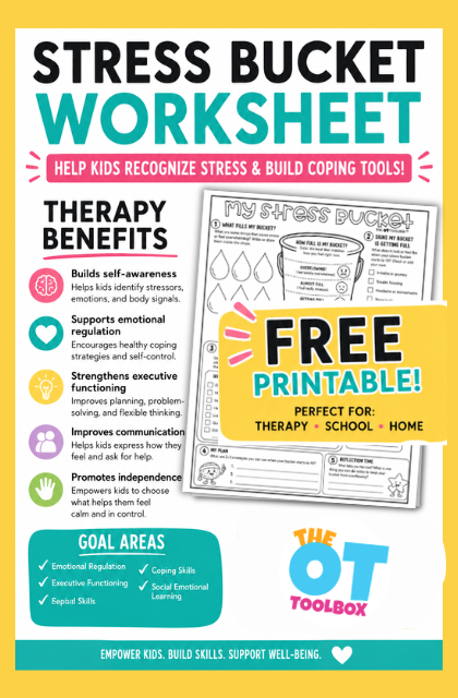 Stress Bucket Worksheet for Emotional Regulation - The OT Toolbox